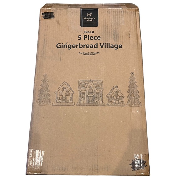 Holiday | Nib Members Mark 5piece Prelit Gingerbread Village | Poshmark